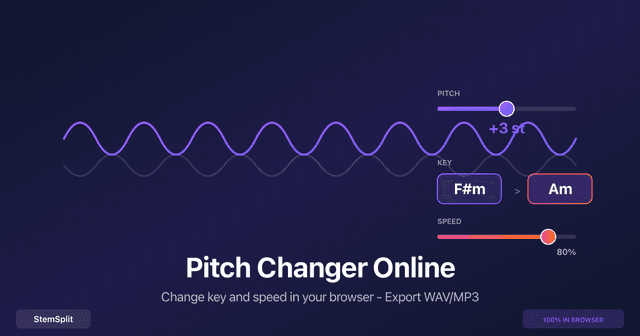 Pitch Changer Online: Change Song Key & Speed (2026) | StemSplit